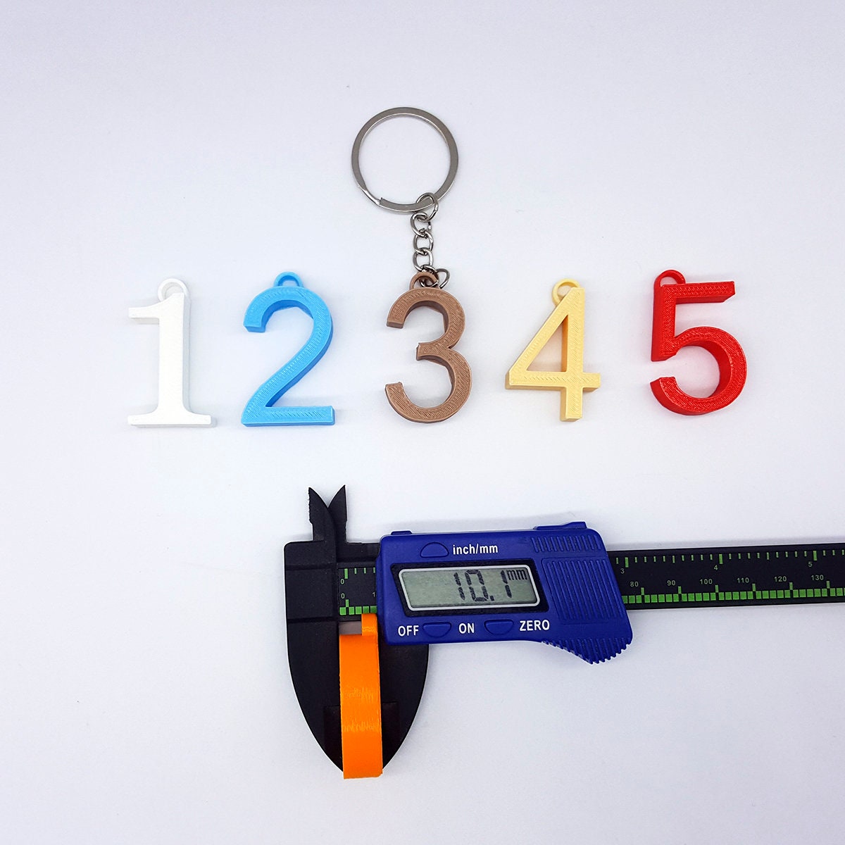 3D print Number Key Ring Option from 0 TO 9 Bag Number Charm | Etsy