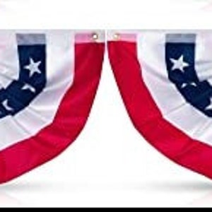 PATRIOTIC HALF FLAG Fan Banner Flag 3X6 Canvas, Free Shipping, Brass ...