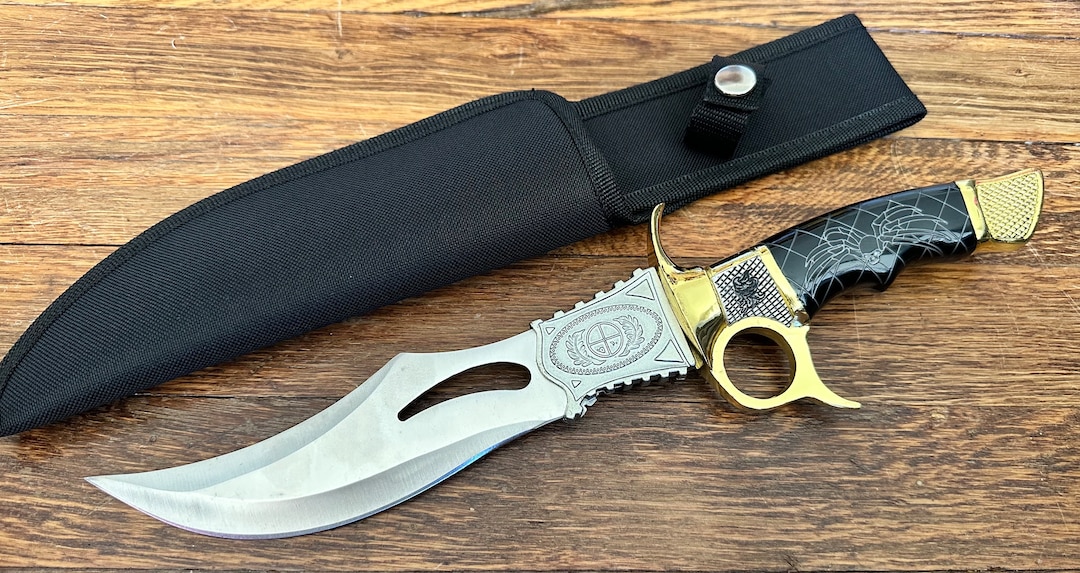 Spider Fixed Blade Knife 14 Inches Black Widow Finger Guard - Etsy