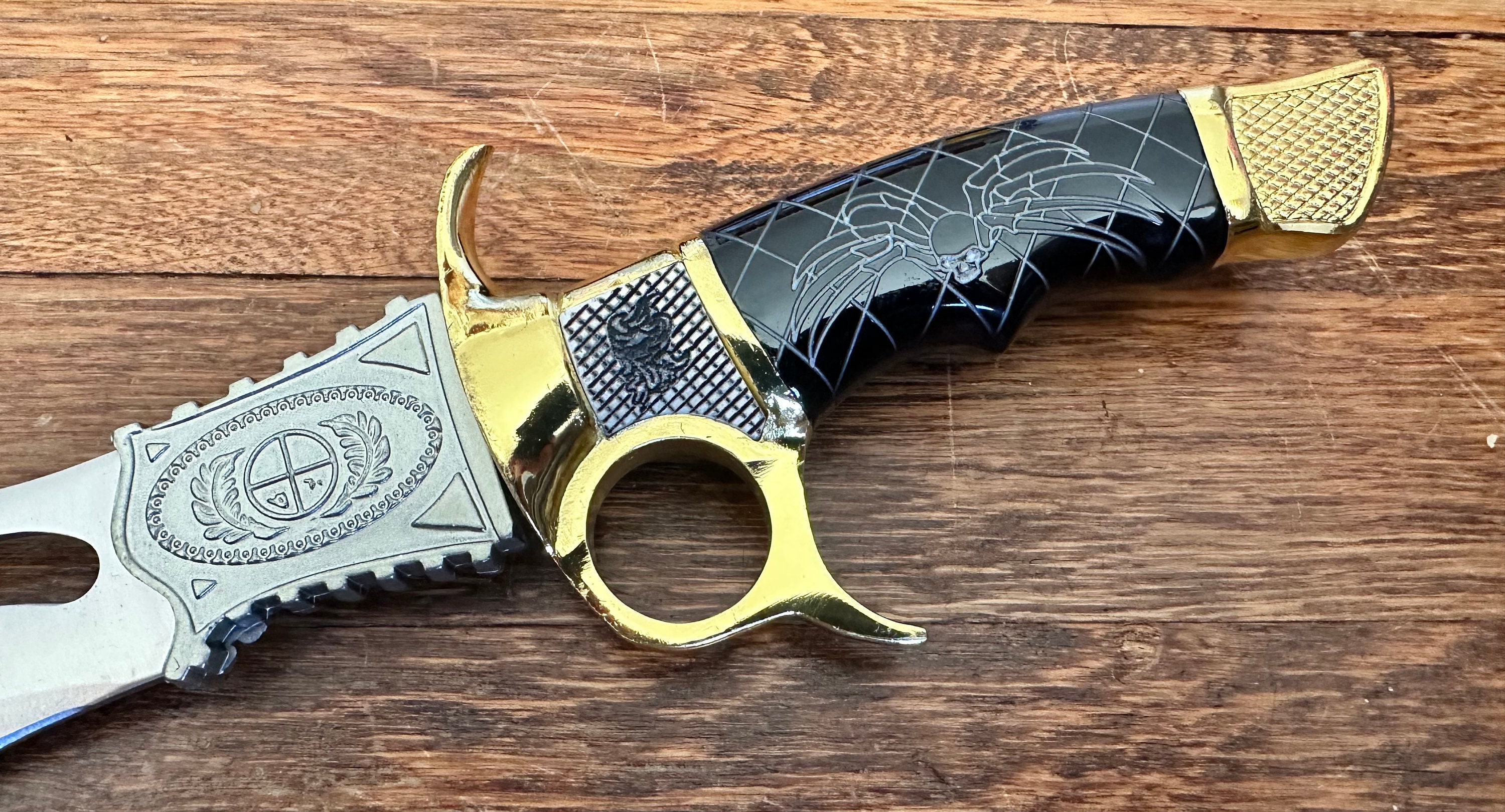 Spider Fixed Blade Knife 14 Inches Black Widow Finger Guard - Etsy