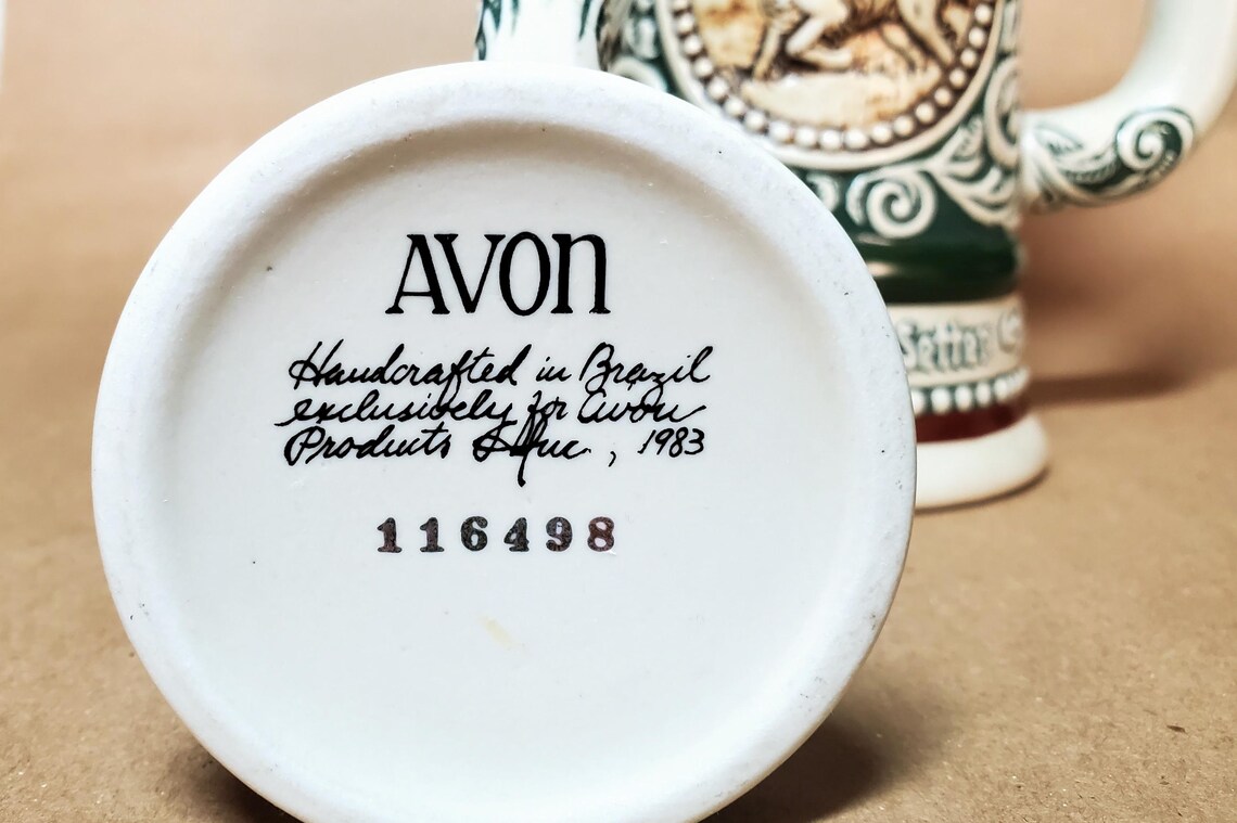 Vintage AVON Large and Small Beer Stein Mugs - English Setter ...