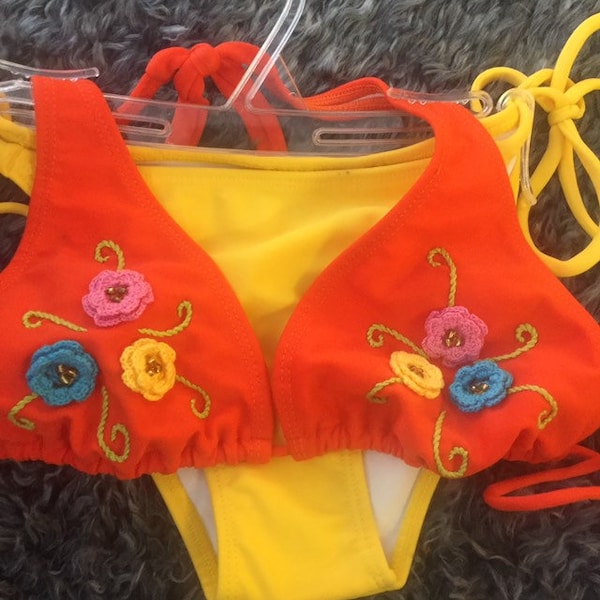 Orange Yellow Bikini Etsy