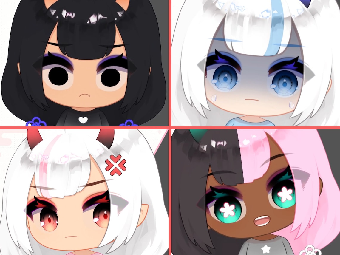 Modelo Chibi Vtuber Chica demonio prefabricada linda y - Etsy México