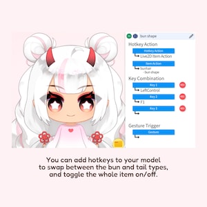 Rigged Vtuber Hair: Buns & Twin Tails - Animated Live2d Asset - Etsy