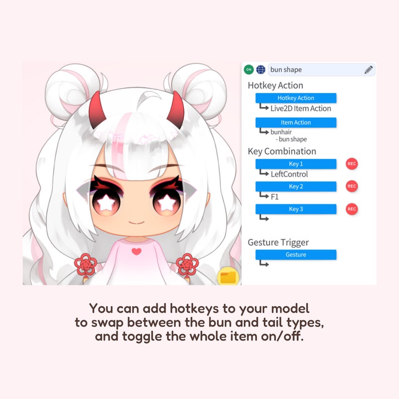Rigged Vtuber Hair Buns Twin Tails, Alternate Hair Style, Customizable ...