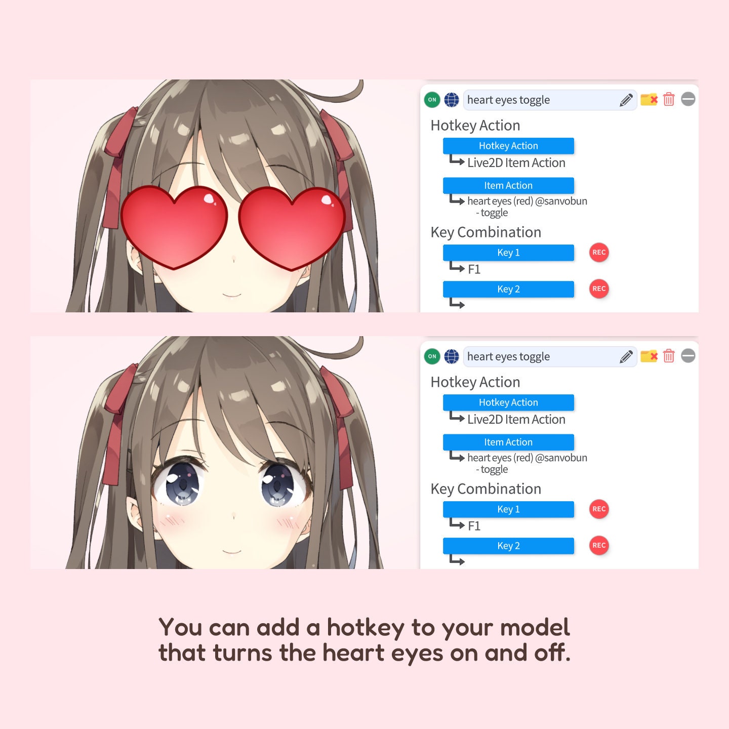 Rigged Vtuber Heart Eyes Valentine's Day Holiday Costume, Toggle ...