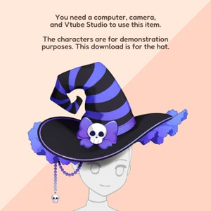 Rigged Vtuber Witch Hat • Halloween Costume, Necromancer Magical Girl ...