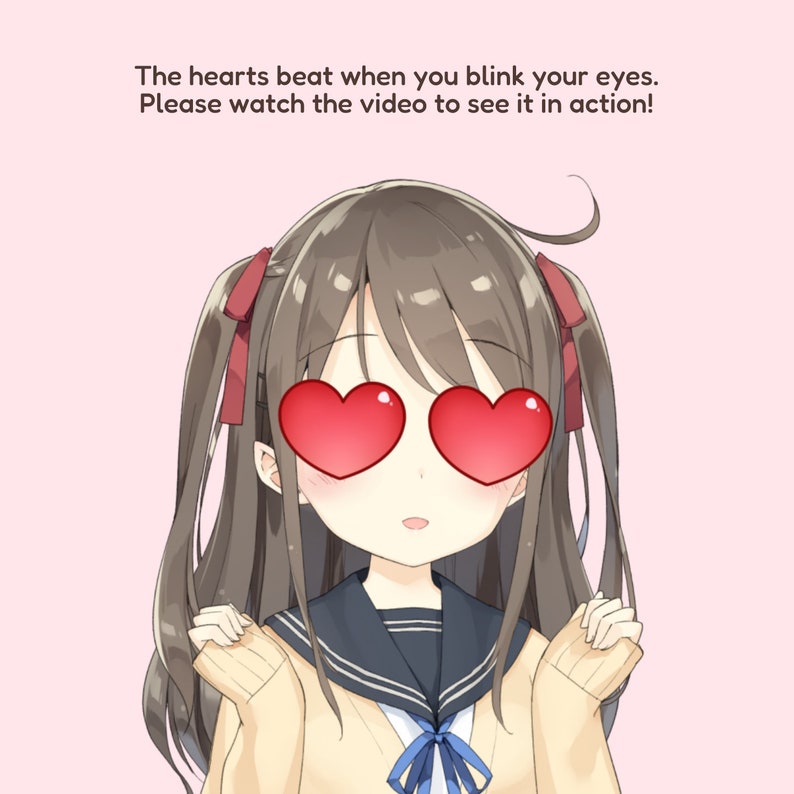 Rigged Vtuber Heart Eyes: Animated Live2d Valentine's Toggle (digital ...