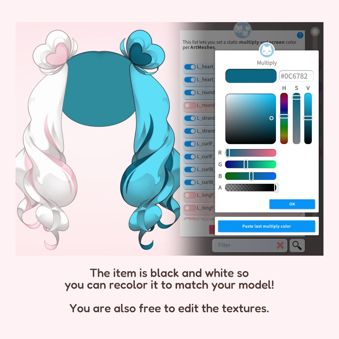 Rigged Vtuber Hair: Buns & Twin Tails - Animated Live2d Asset - Etsy