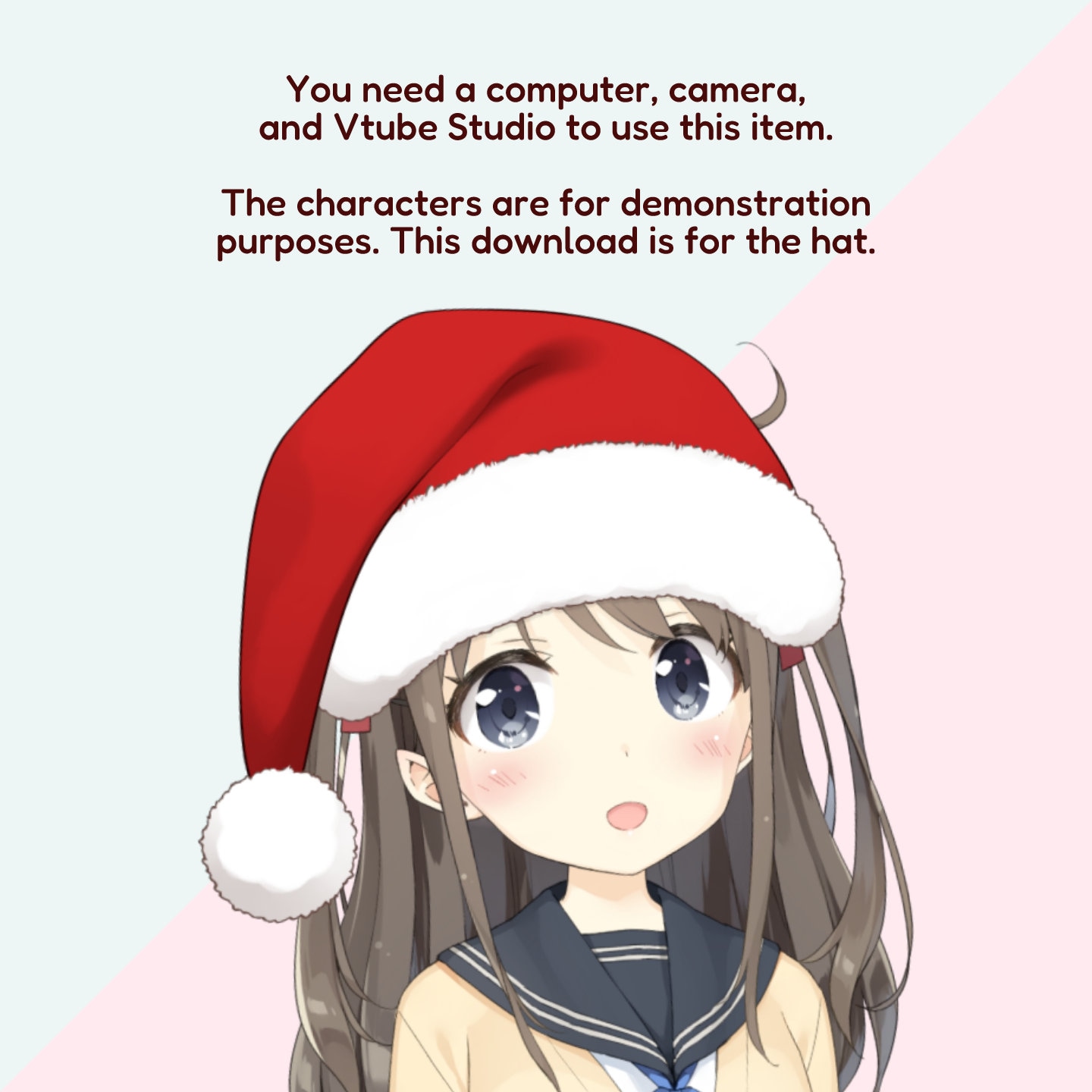 Rigged Vtuber Santa Hat: Animated Christmas Costume (live2d) - Etsy