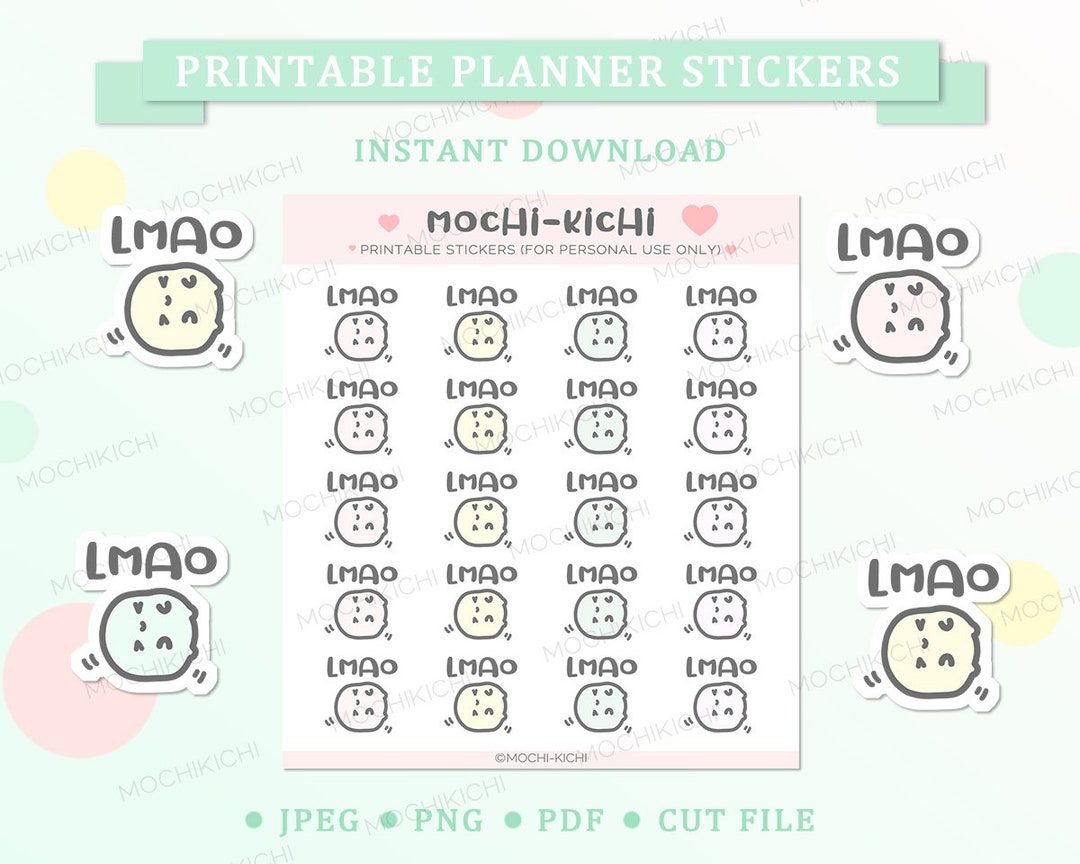 Cute LMAO Printable Planner Sticker/ Emoji Printable Planner Sticker ...