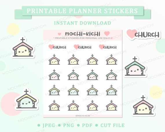 Cute 'go to Church' Printable Planner Sticker/ Church - Etsy