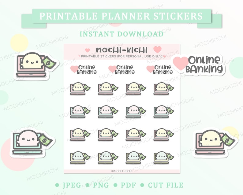 Cute Online Banking Printable Planner Sticker/ Banking - Etsy
