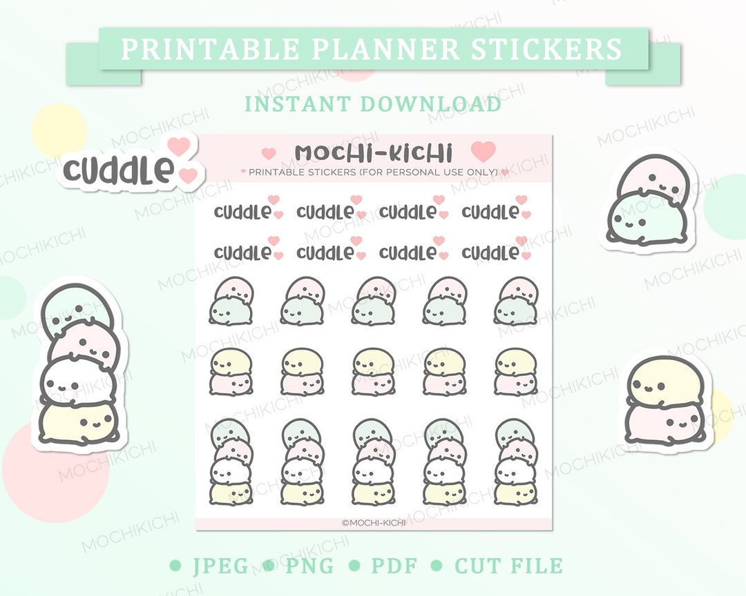Cute Cuddle Printable Planner Sticker/ Friendship Printable Planner ...