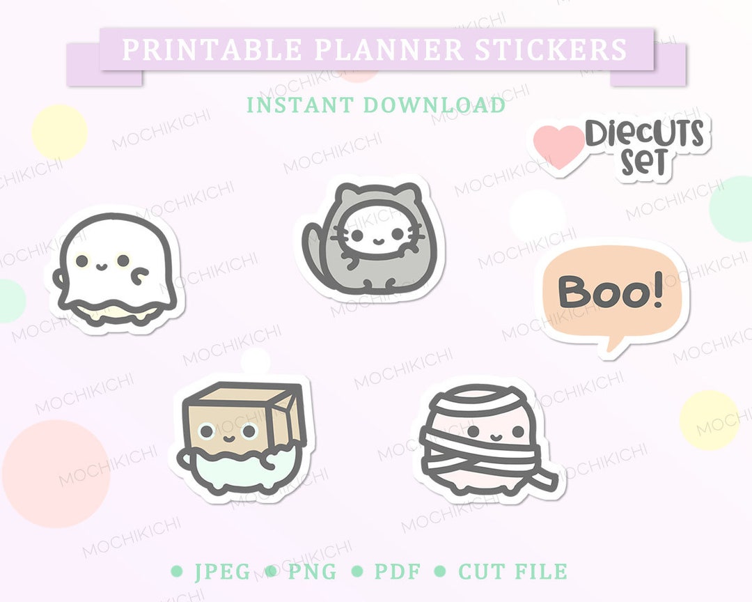 Cute Halloween Printable Planner Sticker/ Halloween Party Printable ...