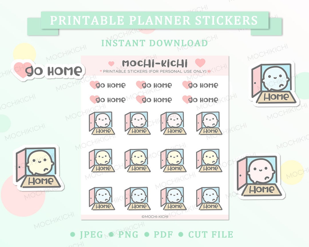 Cute Go Home Printable Planner Sticker/ Get Home Printable Planner ...