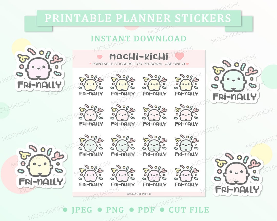 Cute Fri-nally Printable Planner Sticker/ Friday Printable Planner ...