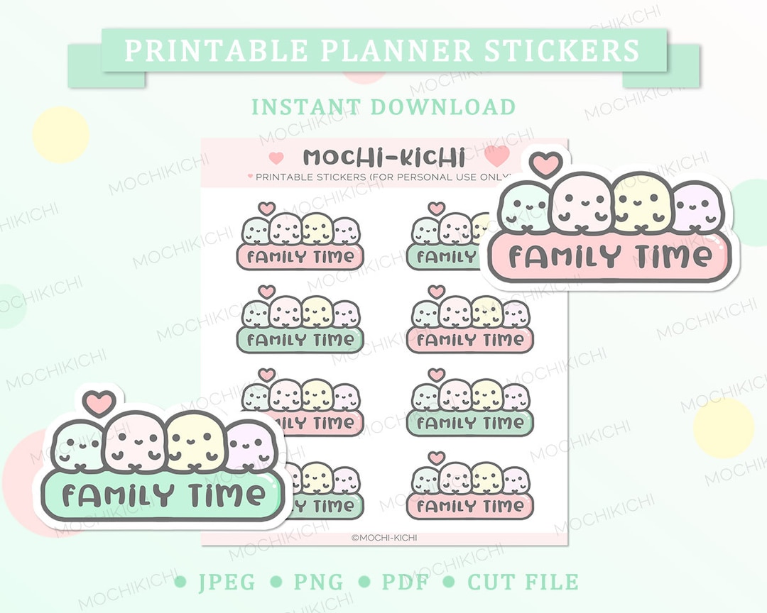 Cute Family Time Printable Planner Sticker/ Family Printable Planner ...
