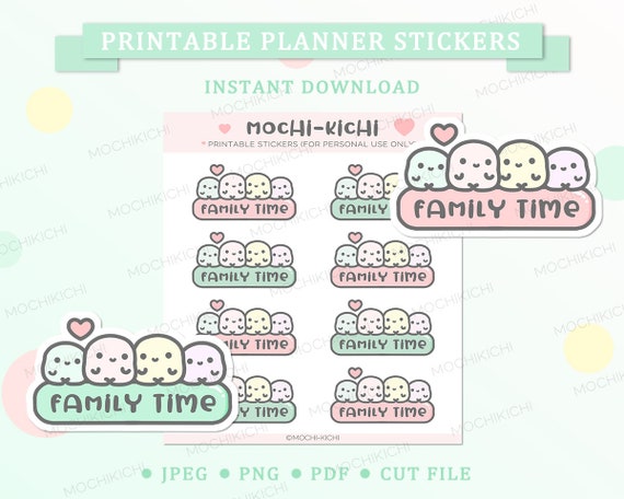 Cute Family Time Printable Planner Sticker/ Family Printable | Etsy