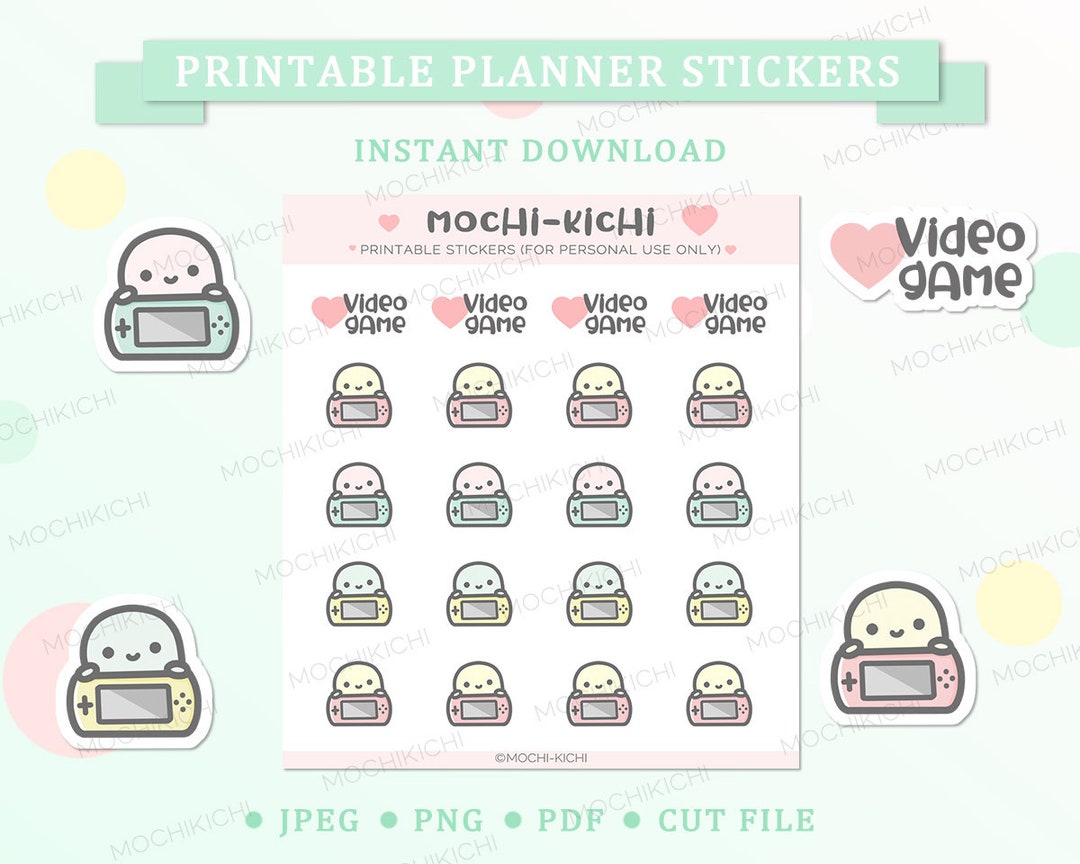 Cute Printable Video Game Planner Sticker/ Gaming Planner Sticker/ Game ...
