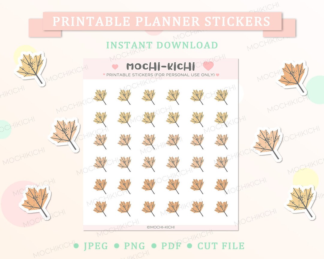 Cute Fall Printable Planner Sticker/ Autumn Printable Planner Sticker ...