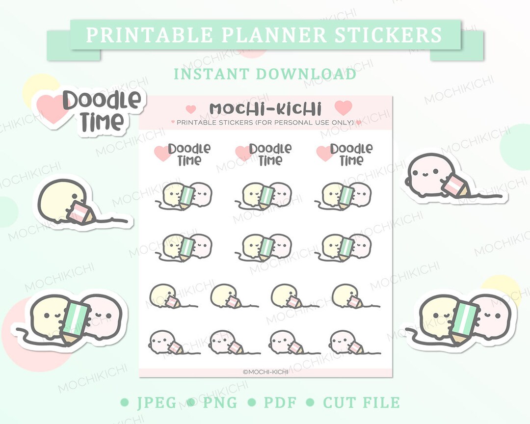 Cute Doodle Printable Planner Sticker/ Doodle Time Printable Planner ...
