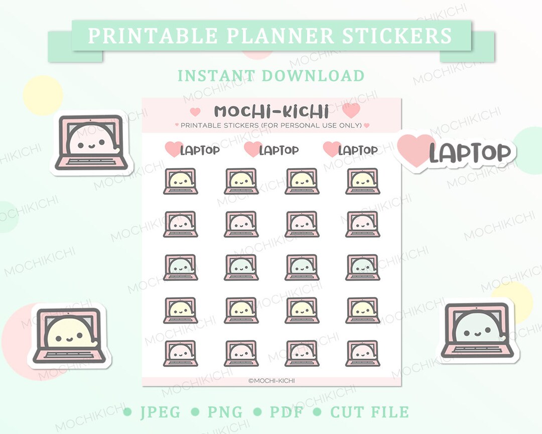 Cute Printable Computer Time Planner Sticker/ Laptop Planner Sticker ...