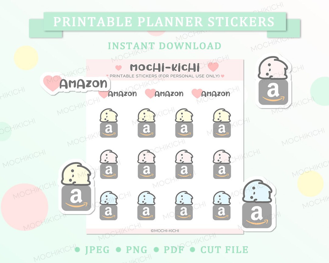 Cute Amazon Printable Planner Stickers/ Amazon Logo Printable Planner ...