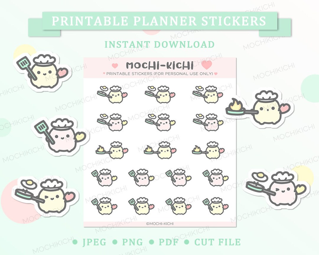 Cute Cooking Printable Planner Sticker/ Cook Printable Planner Sticker ...