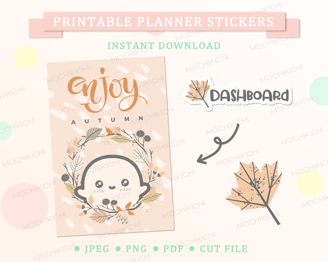 Cute Fall Printable Planner Dashboard/ Autumn Printable Journaling Card ...