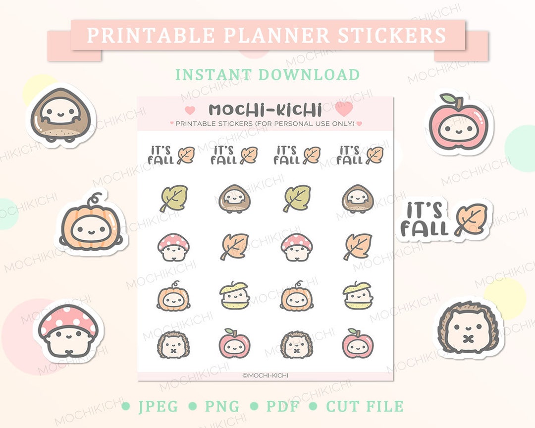 Cute Fall Printable Planner Sticker/ Autumn Printable Planner Sticker ...