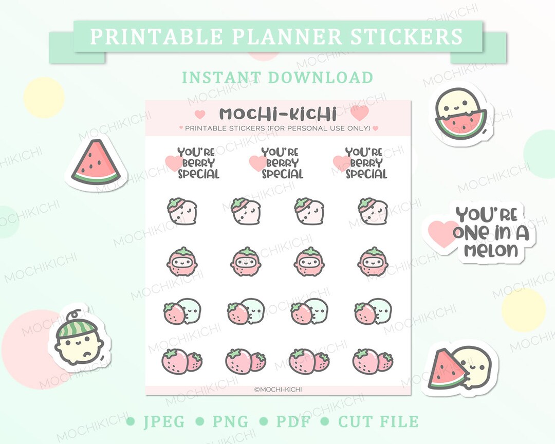 One in A Melon Printable Planner Stickers/ Watermelon Printable Planner ...
