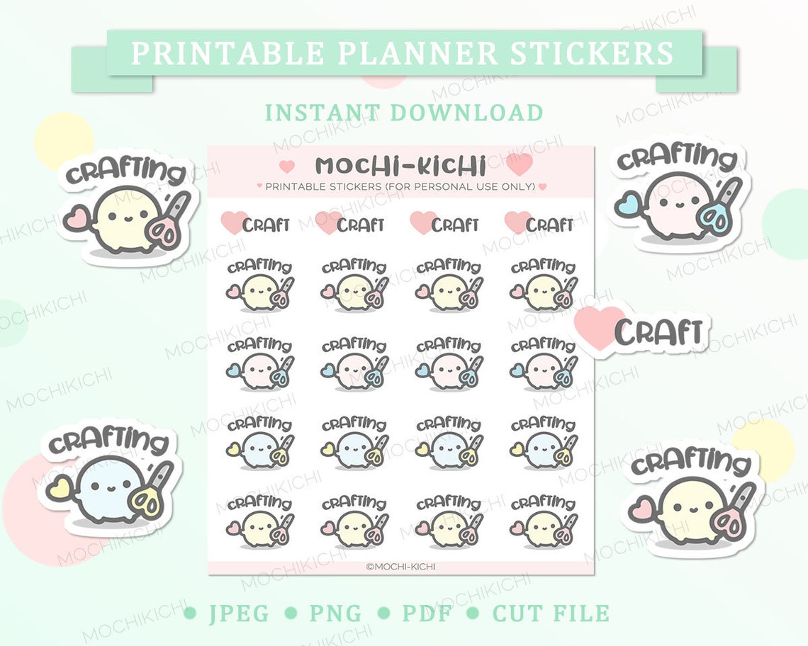 Cute Crafting Printable Planner Sticker Craft Printable | Etsy
