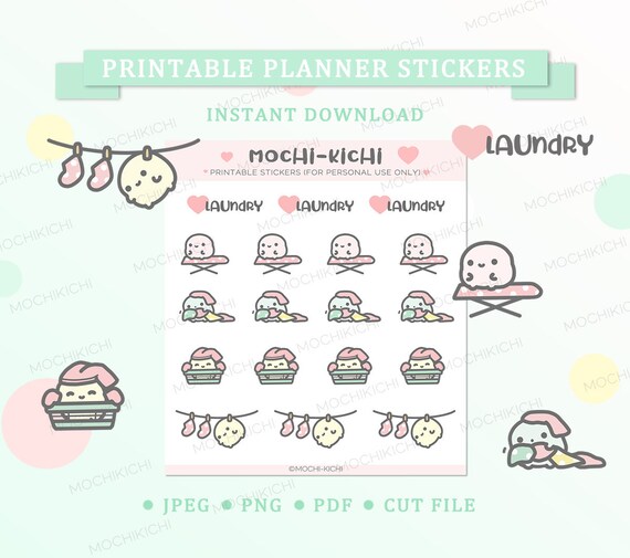 Cute Laundry Printable Planner Sticker/ Laundry Printable | Etsy