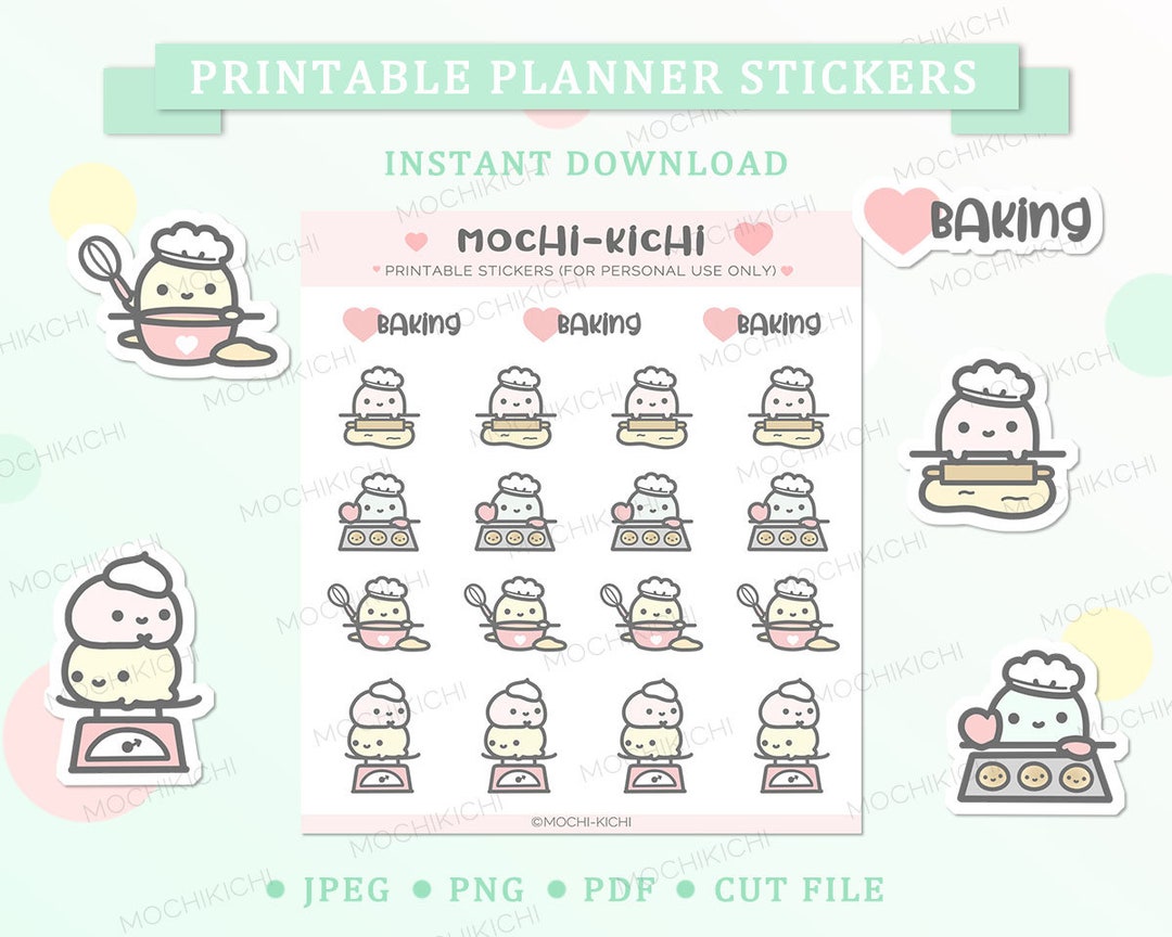 Cute Baking Printable Planner Sticker/ Home Baking Printable Planner ...