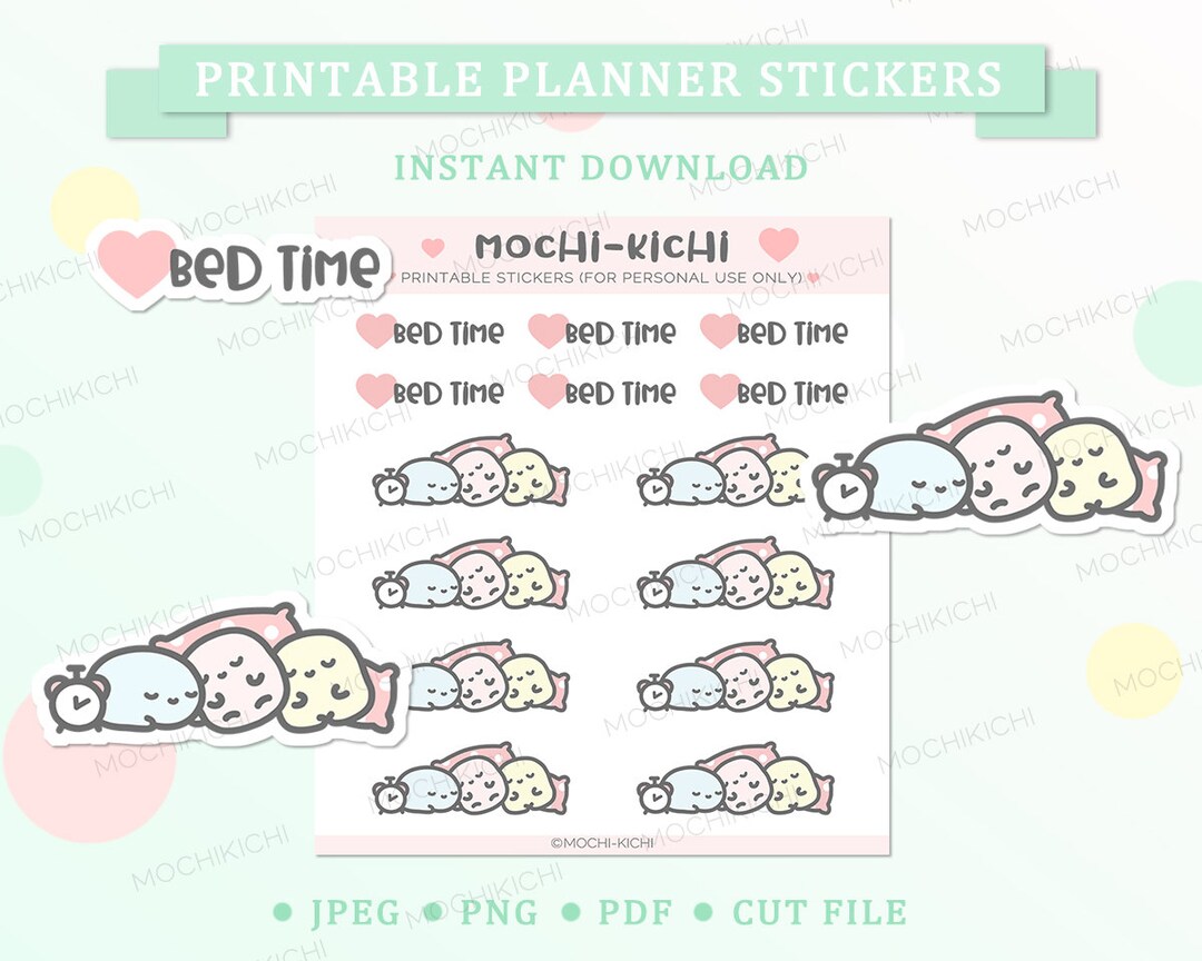 Cute Sweet Dreams Printable Planner Sticker/ Goodnight Printable ...
