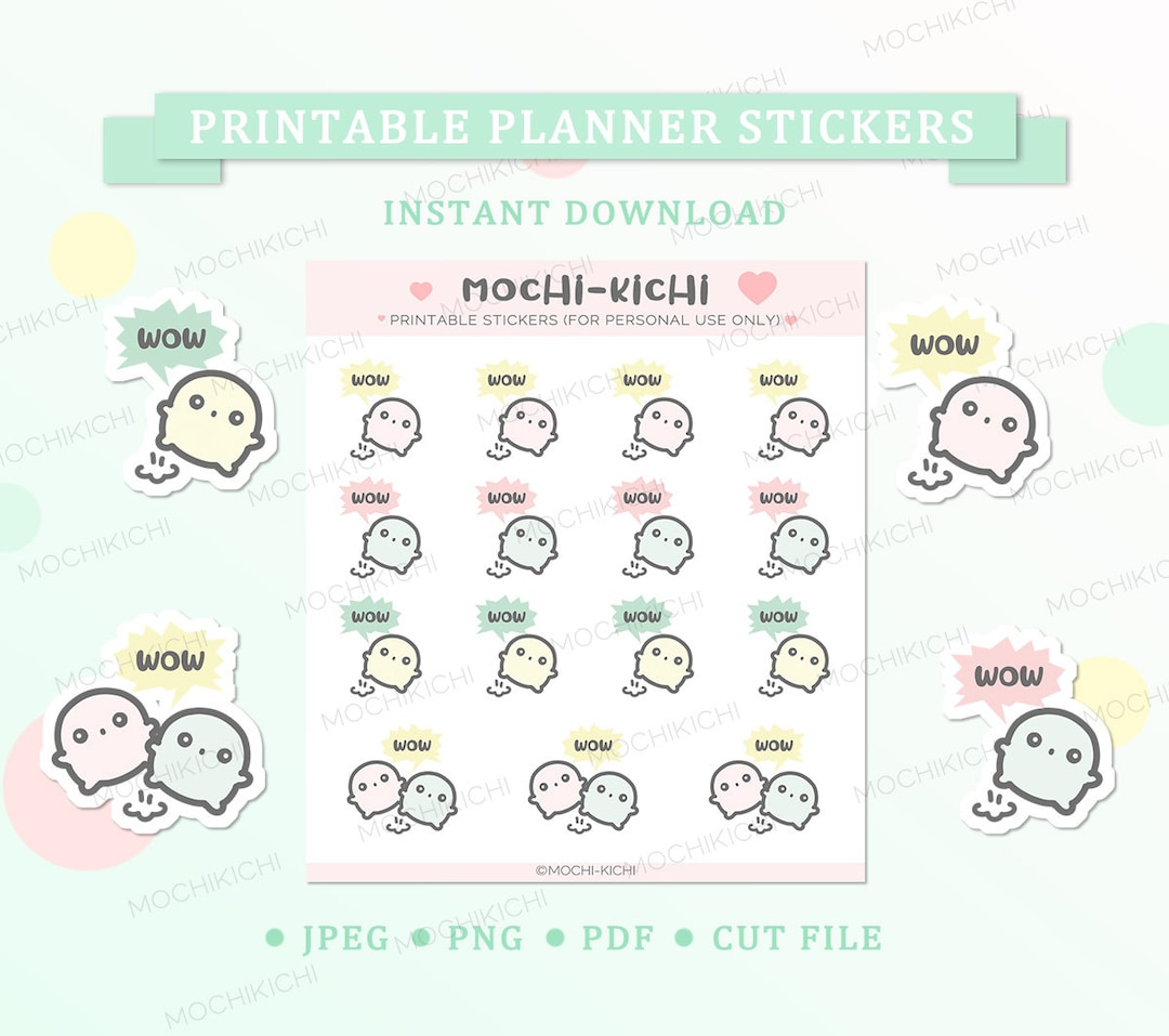 Cute 'wow' Printable Planner Sticker/ Surprise Printable Planner ...