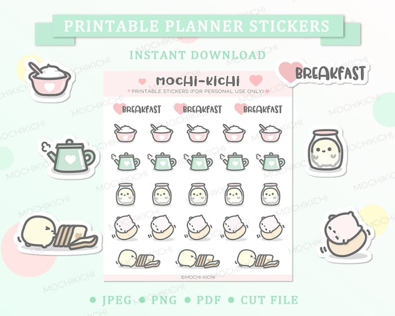 Cute Meal Printable Planner Sticker/ Meal Time Printable | Etsy