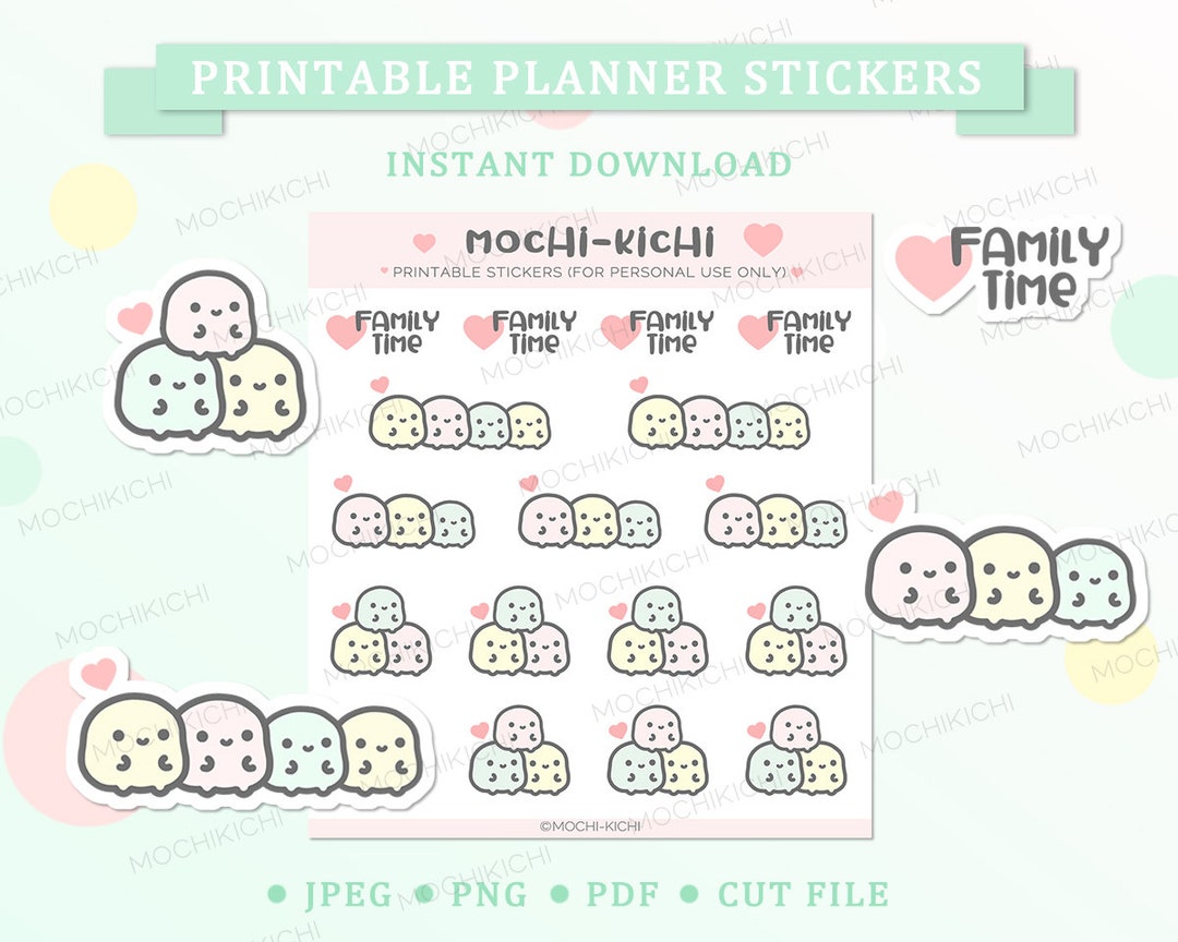 Cute Family Time Printable Planner Sticker/ Family Planner Sticker ...