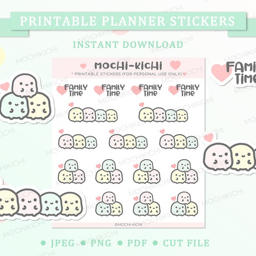 Cute Family Time Printable Planner Sticker/ Family Printable - Etsy