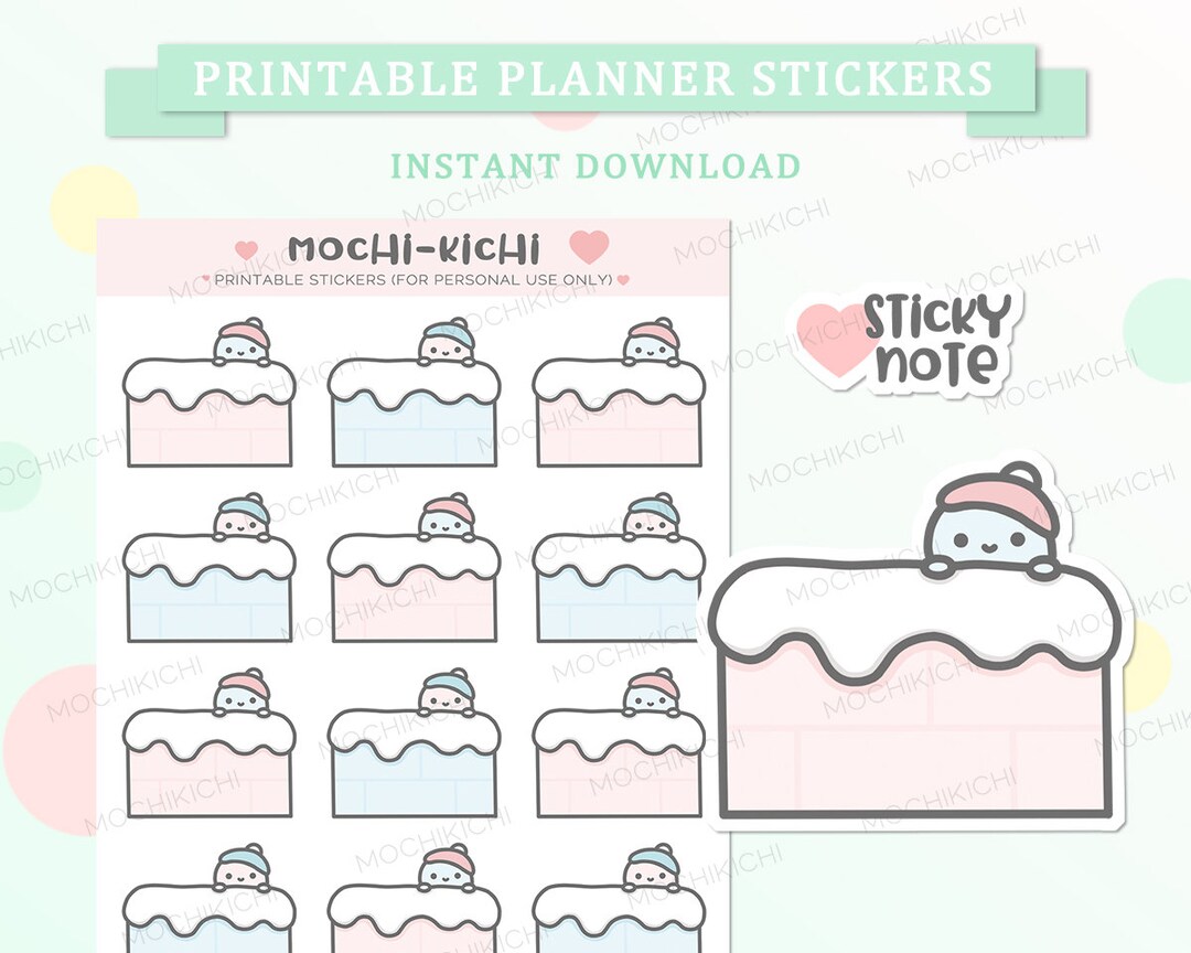 Cute Sticky Note Printable Planner Sticker/ Mini Note Printable Planner ...