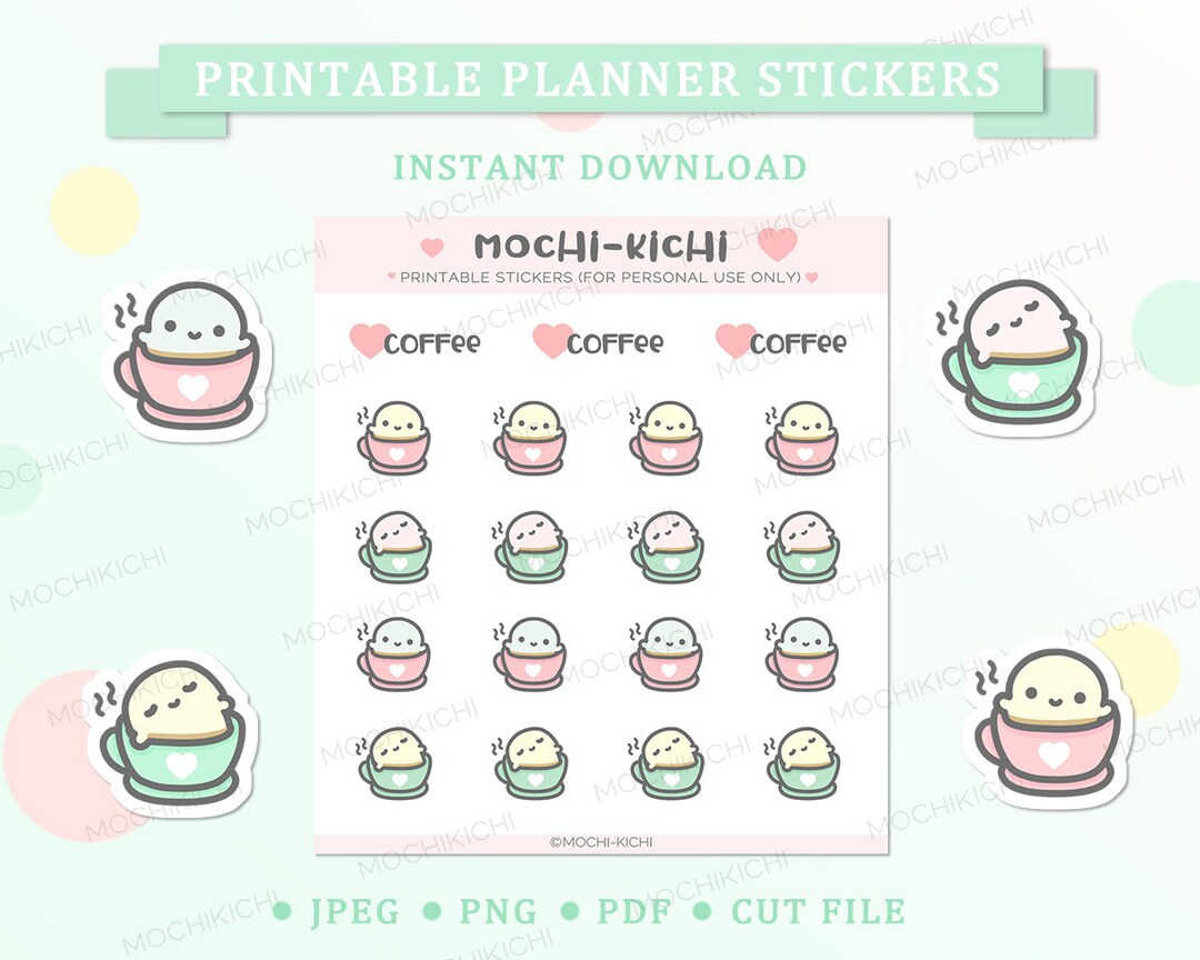 Cute Coffee Printable Planner Sticker/ Need Coffee Printable Planner ...