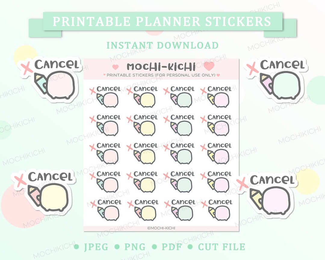 Cute Canceled Printable Planner Sticker/ Appointment Printable Planner ...