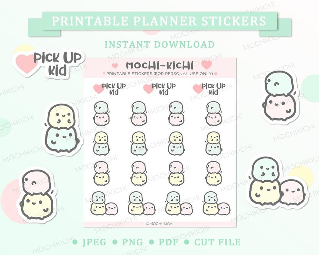 Cute Printable Pick up Kids Planner Sticker/ Mom Life Planner Sticker ...