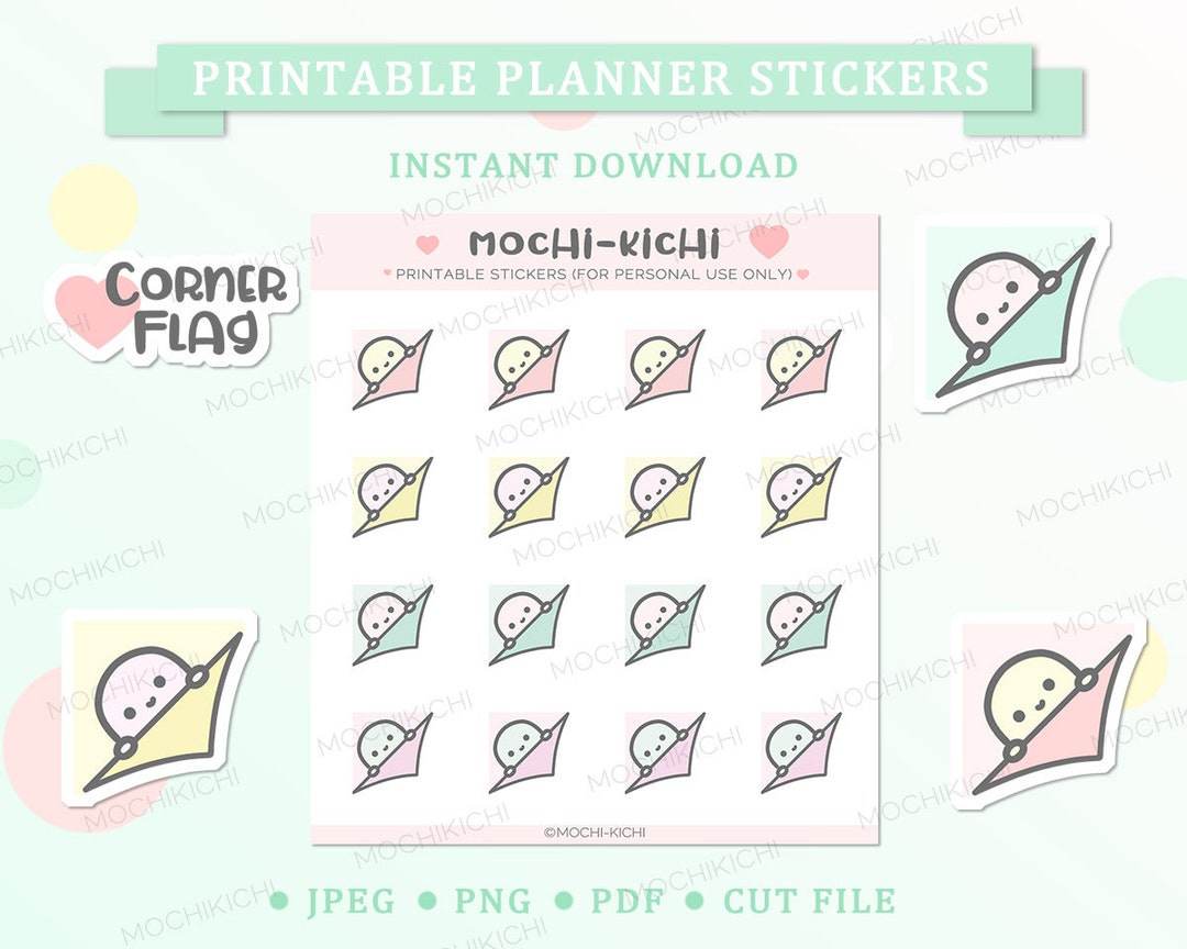 Cute Corner Flag Printable Planner Sticker/ Functional Printable ...