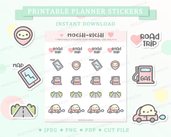 Cute Printable Road Trip Planner Sticker/ Outdoor Activities | Etsy