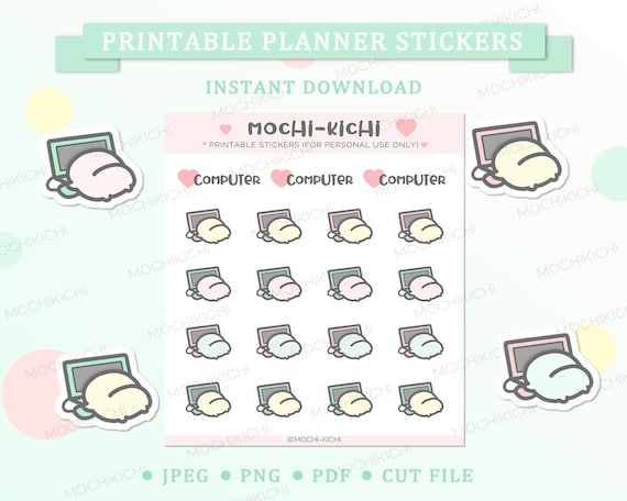 Cute Printable Computer Planner Sticker/ Laptop Planner | Etsy