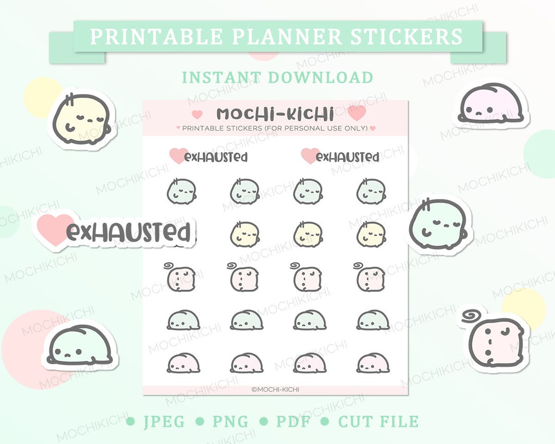 I Am Tired Printable Planner Sticker/ Exhausted Printable Planner ...