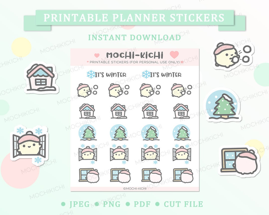 Cute It's Winter Printable Planner Sticker/ Winter Time Printable ...