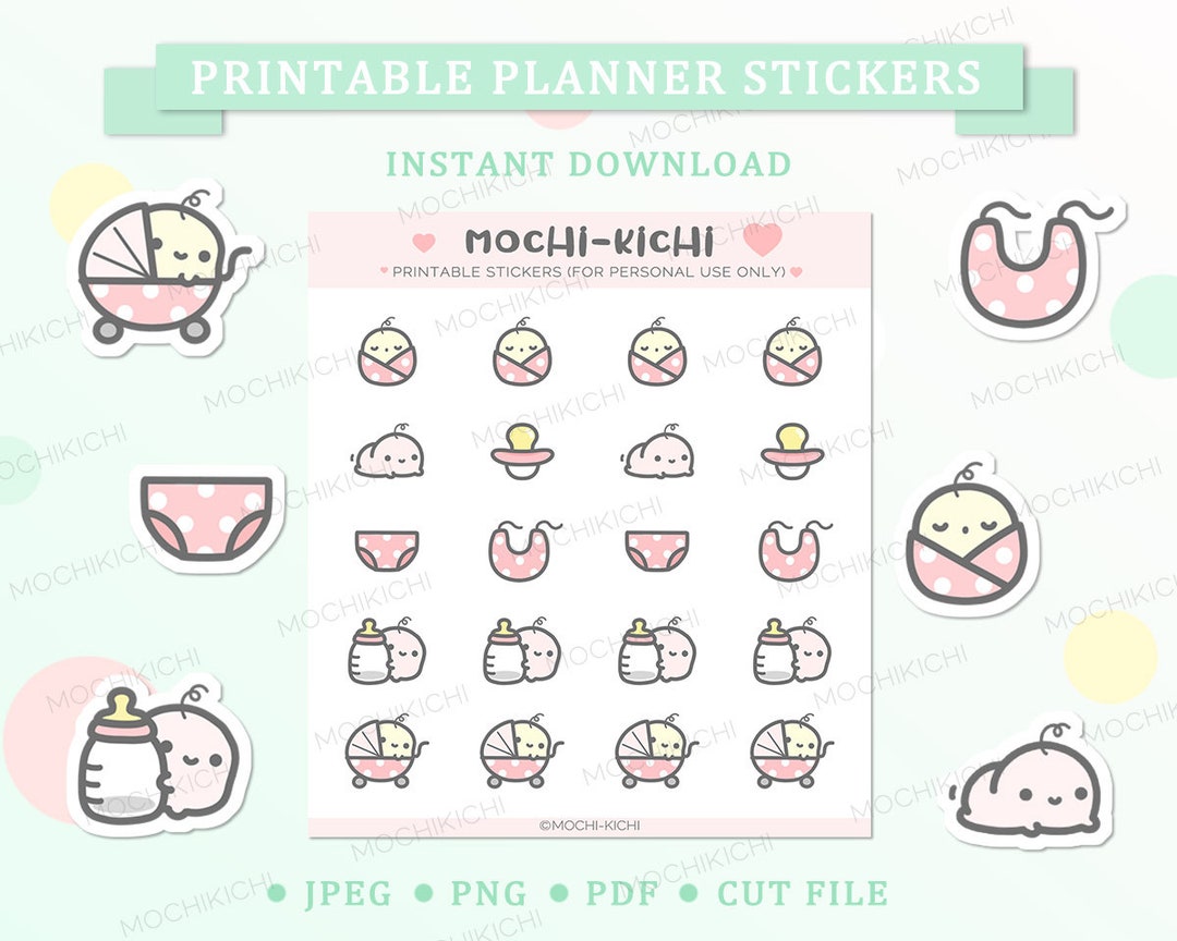 Cute Printable Baby Planner Sticker/ Babysit Planner Sticker/ Baby ...